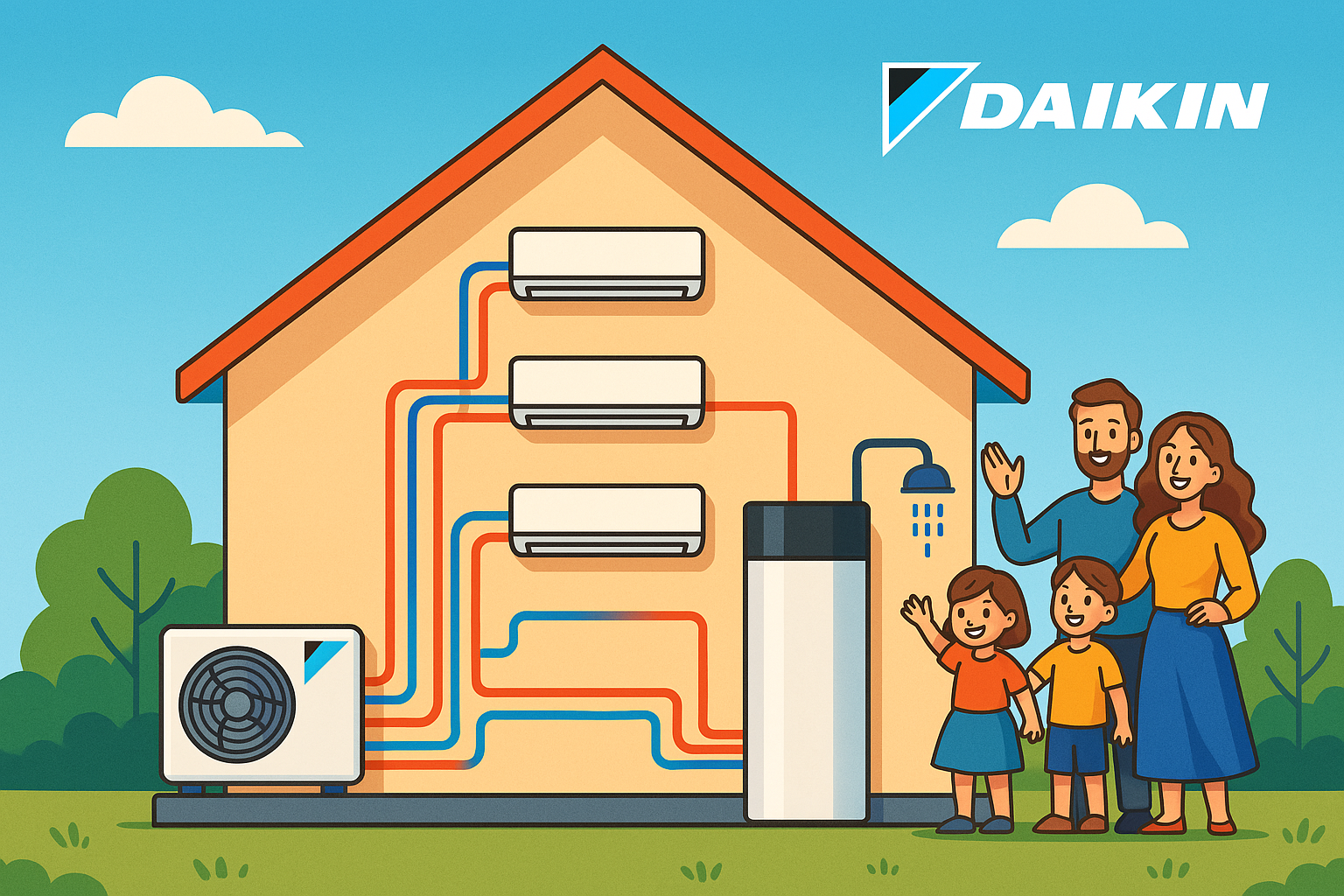 Daikin Multi+: Klimatizace s ohřevem vody - Klimotop